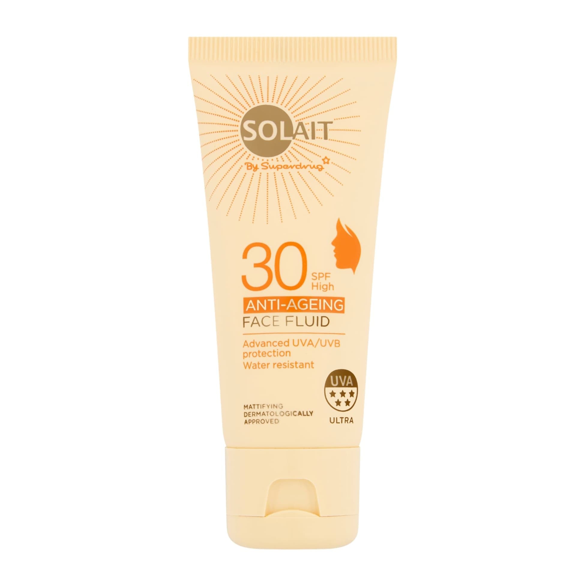 Buy Superdrug Solait Anti-Ageing Hydrating Face Fluid Sun Cream SPF30 ...