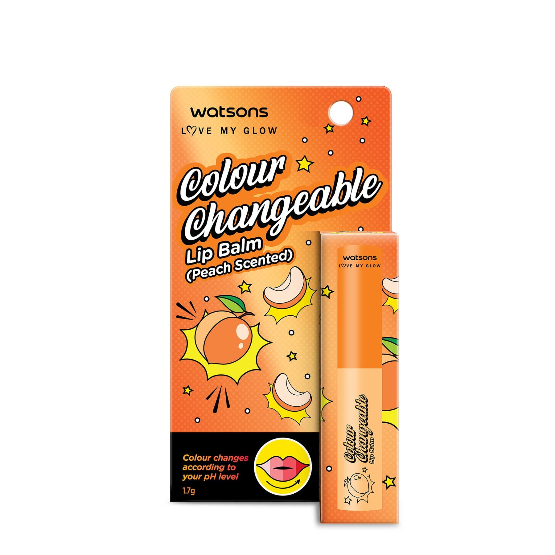 Buy Watsons Love My Glow Colour Changeable Lip Balm Peach Scented 1.7g